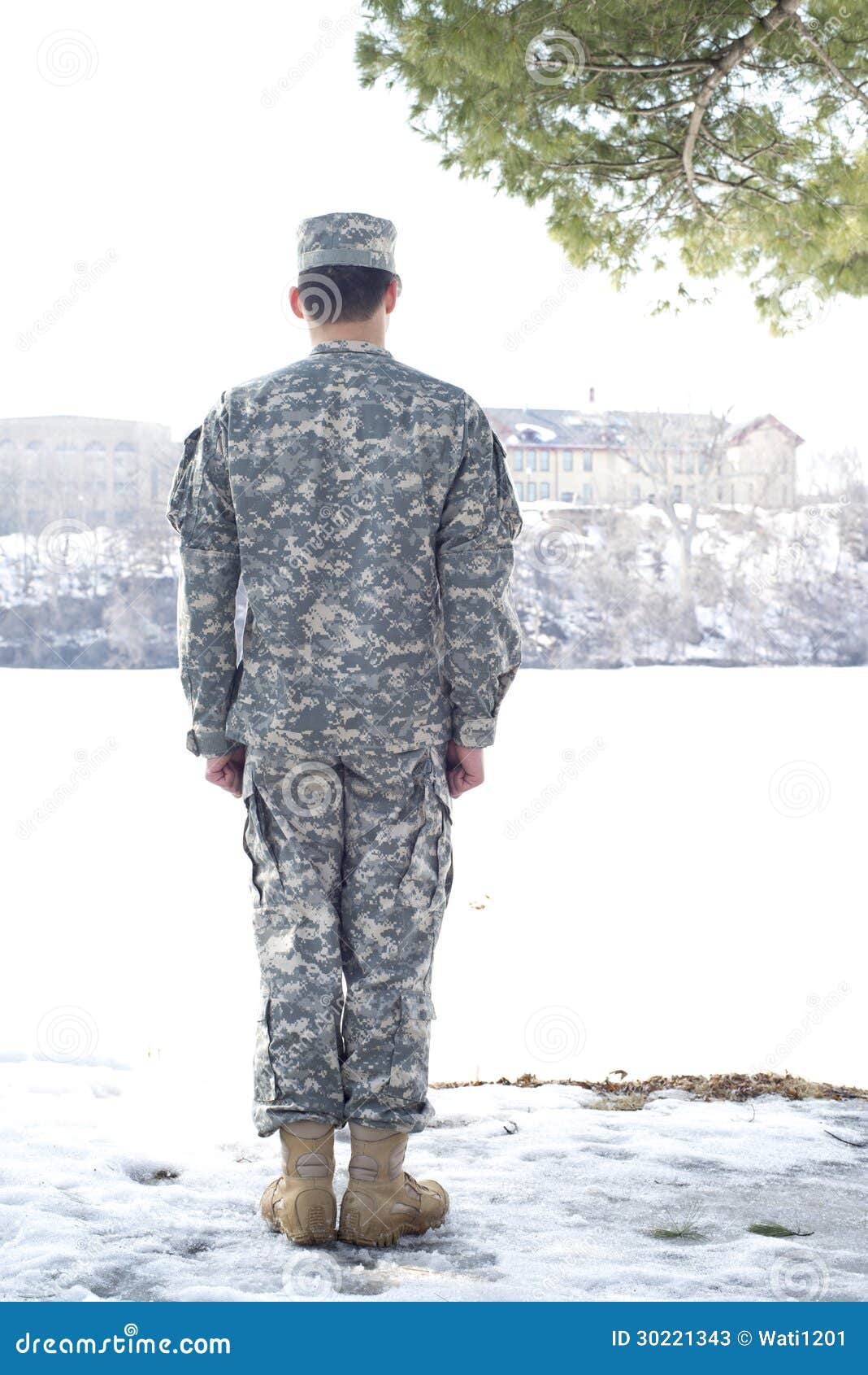 Soldier Stand Shot from Back Stock Image - Image of positivity ...