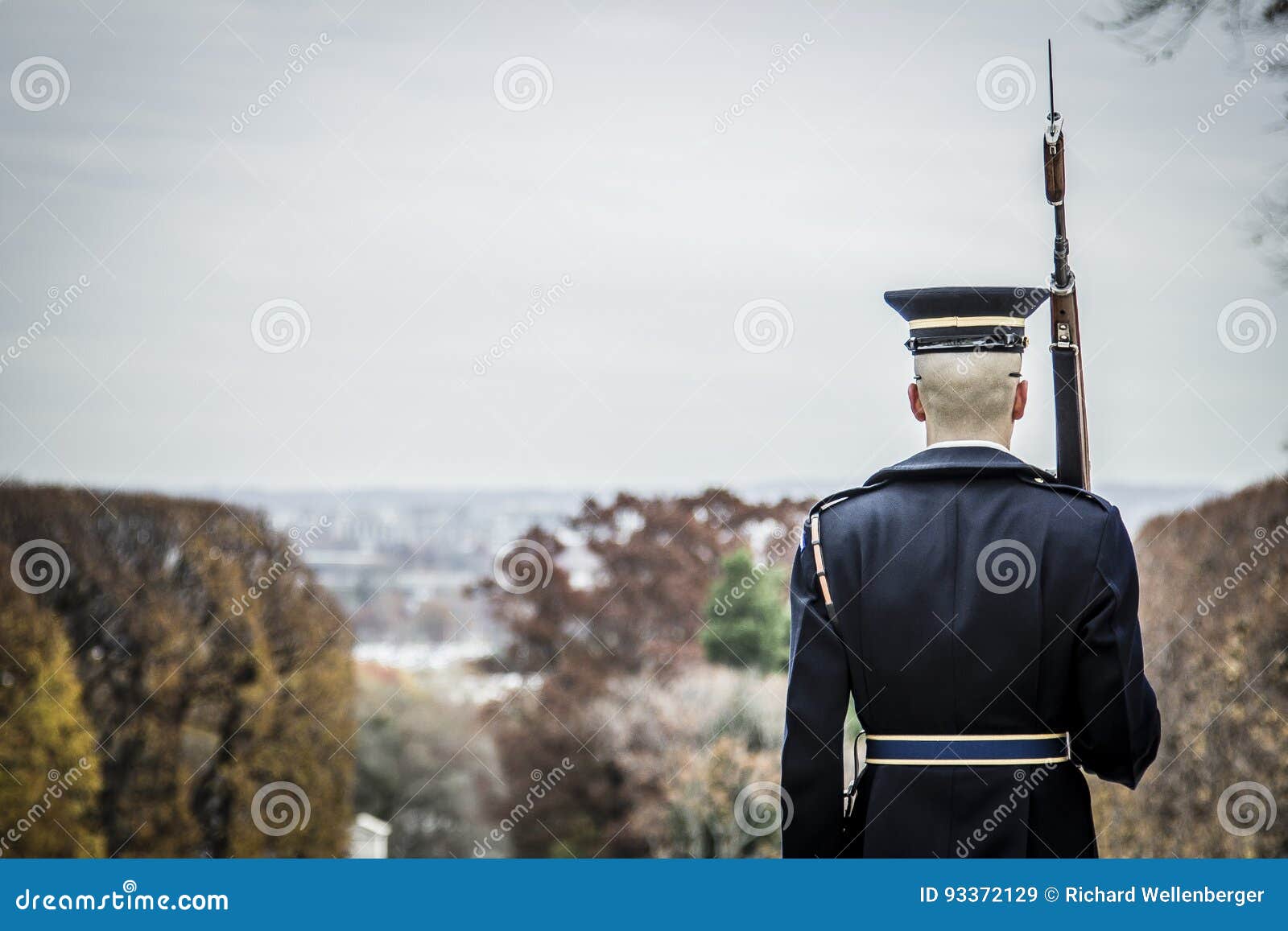 Soldier Standing at Attention Editorial Stock Image - Image of solemn ...