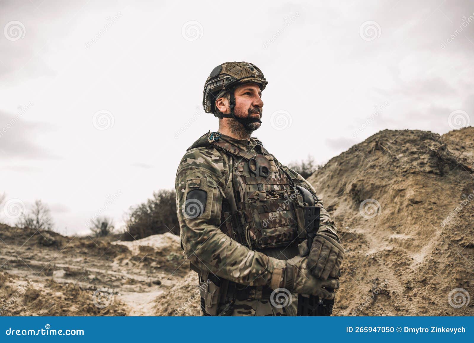 A Soldier Standing in a Dig-position Stock Photo - Image of warrior ...