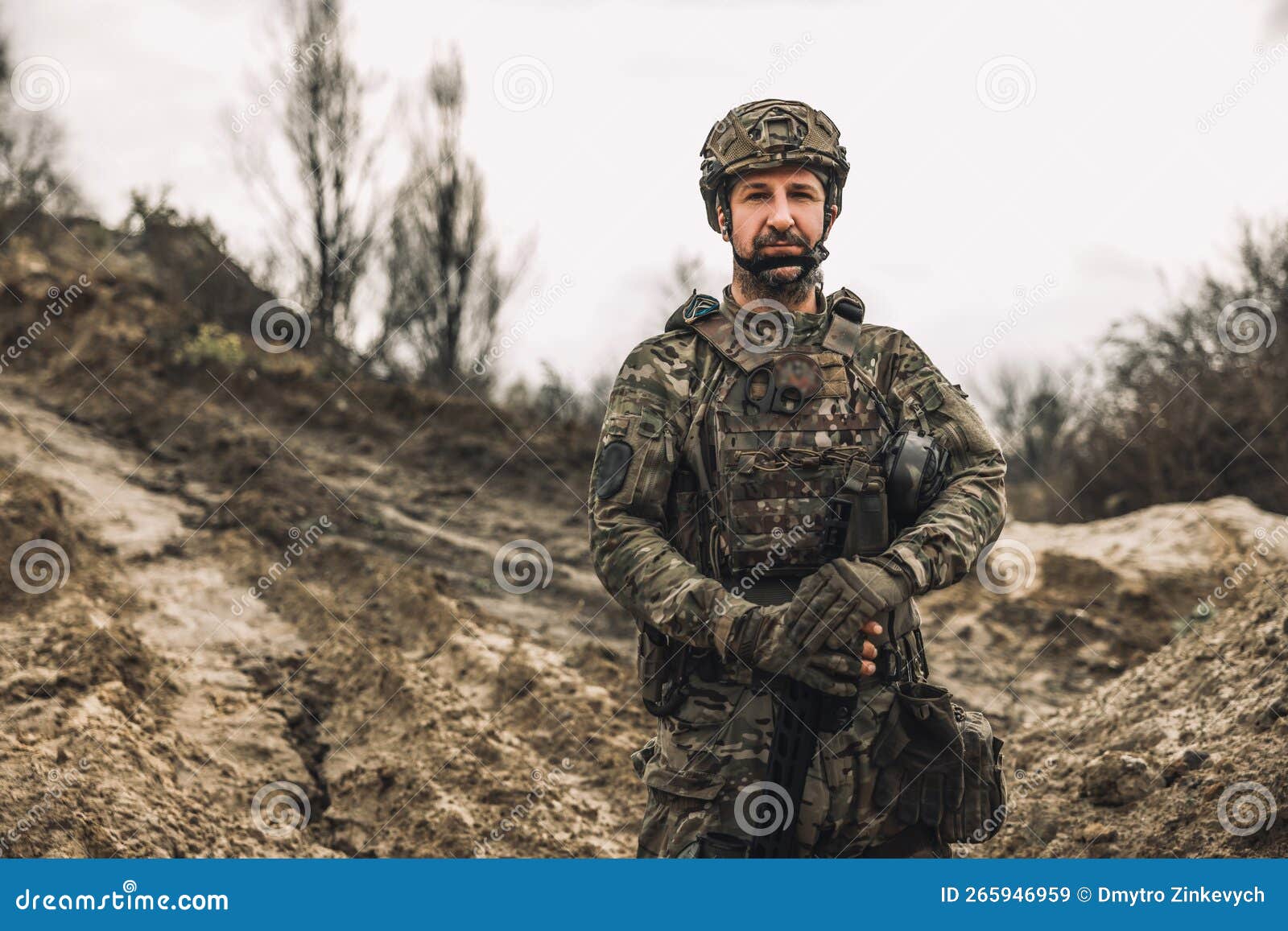 A Soldier Standing in a Dig-position Stock Image - Image of bravery ...