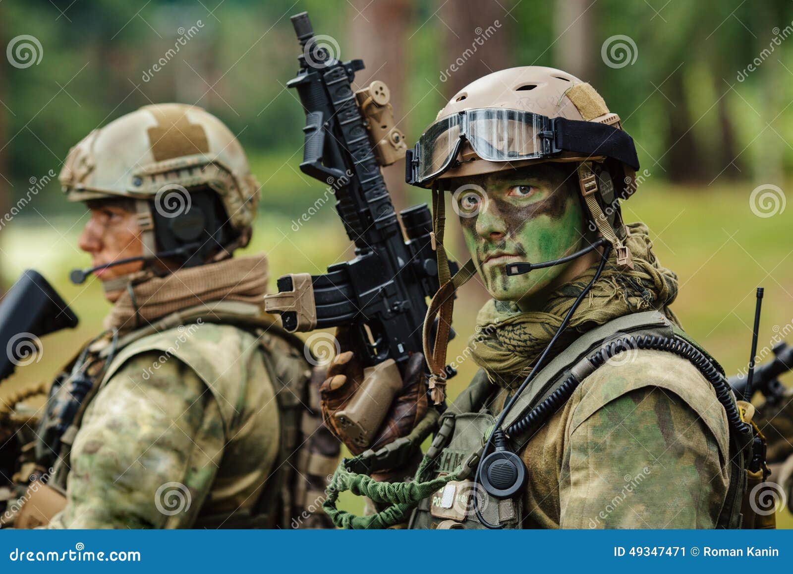 Soldier Stands with Arms and Looks Forward Stock Image - Image of ...