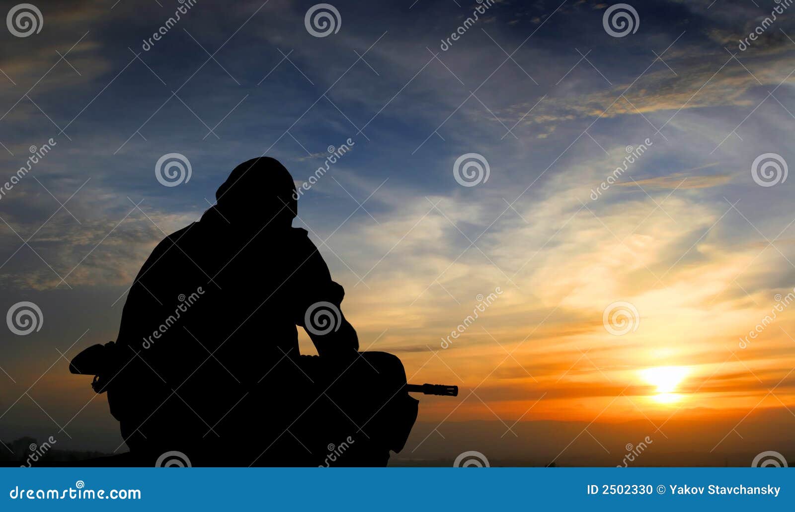 Soldier At Sunset Stock Photo - Image: 2502330