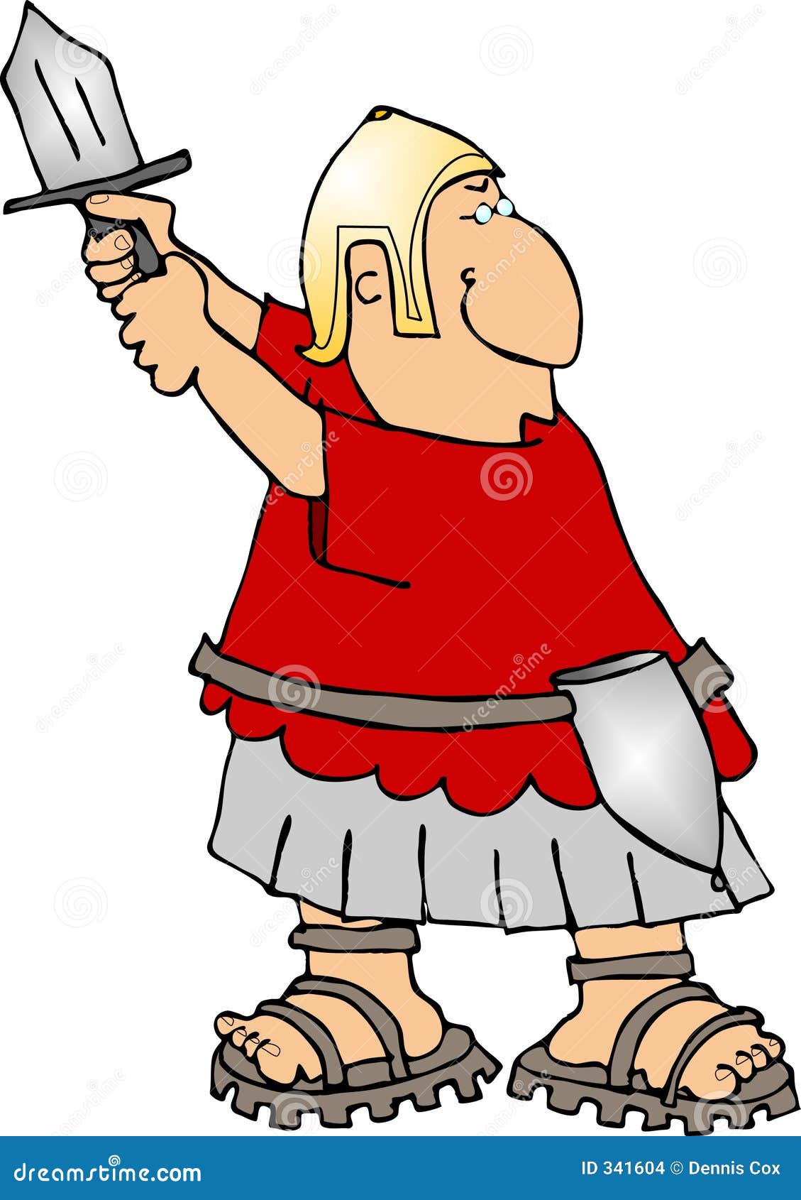 Soldier swinging a sword stock illustration. Illustration of fighter ...