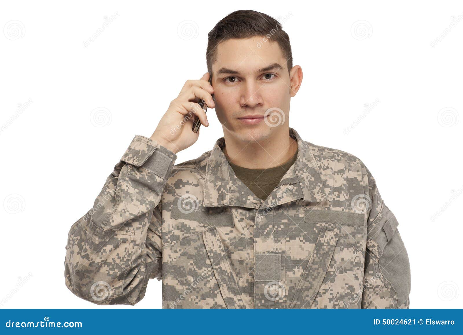 Soldier Talking on Mobile Phone Stock Image - Image of camouflage ...