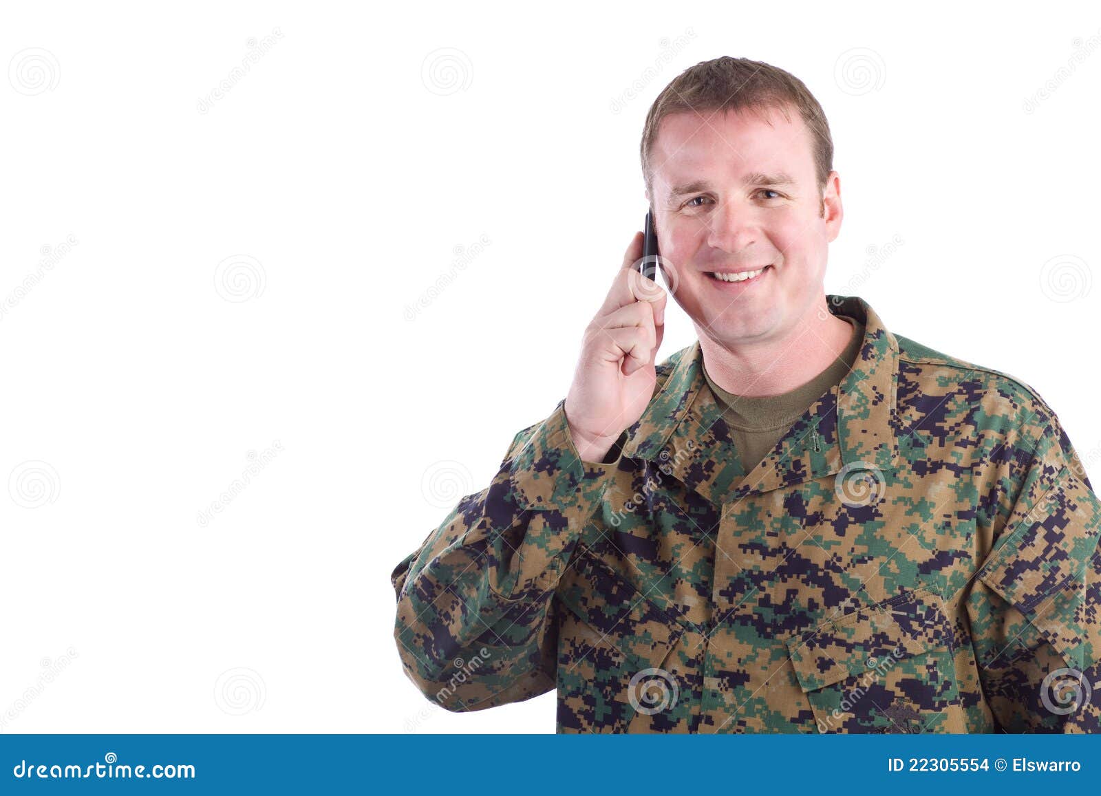 Soldier Talking on the Phone Stock Photo - Image of isolated, uniform ...