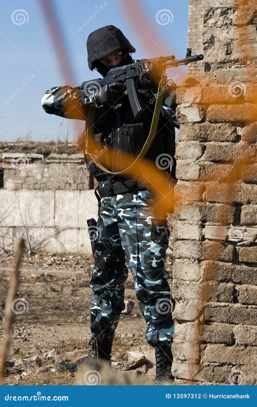 Soldier Targeting With Automatic Rifle Picture. Image: 13597312