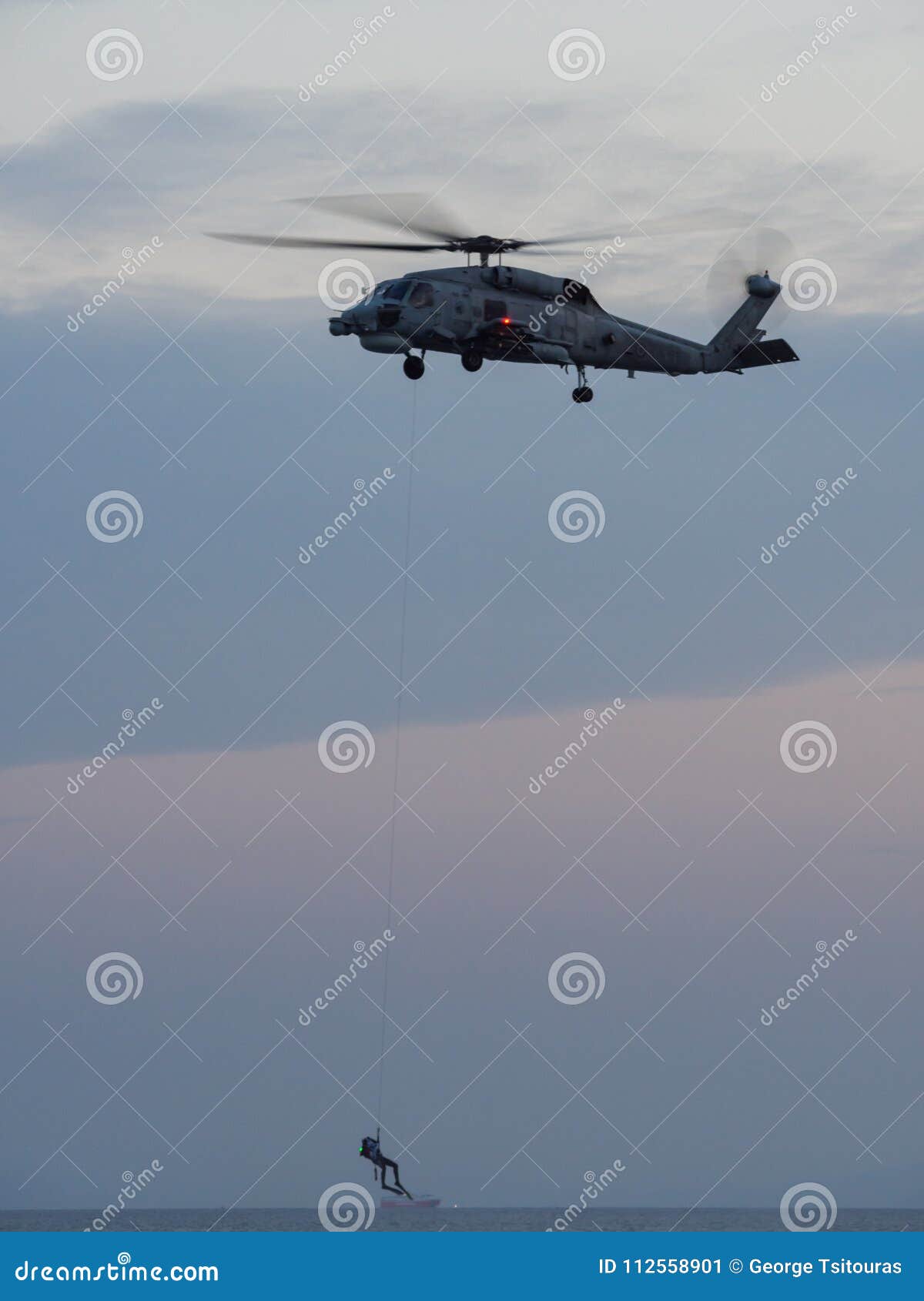 Soldier Rescue Demonstration with a Helicopter Stock Image - Image of ...