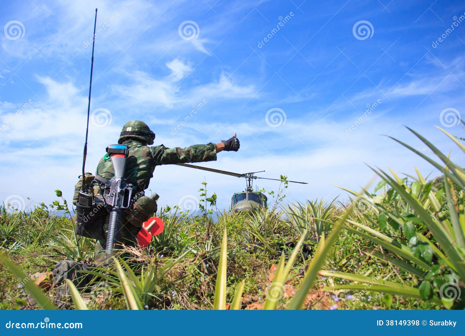 Soldier in tropical forest stock photo. Image of weapon - 38149398