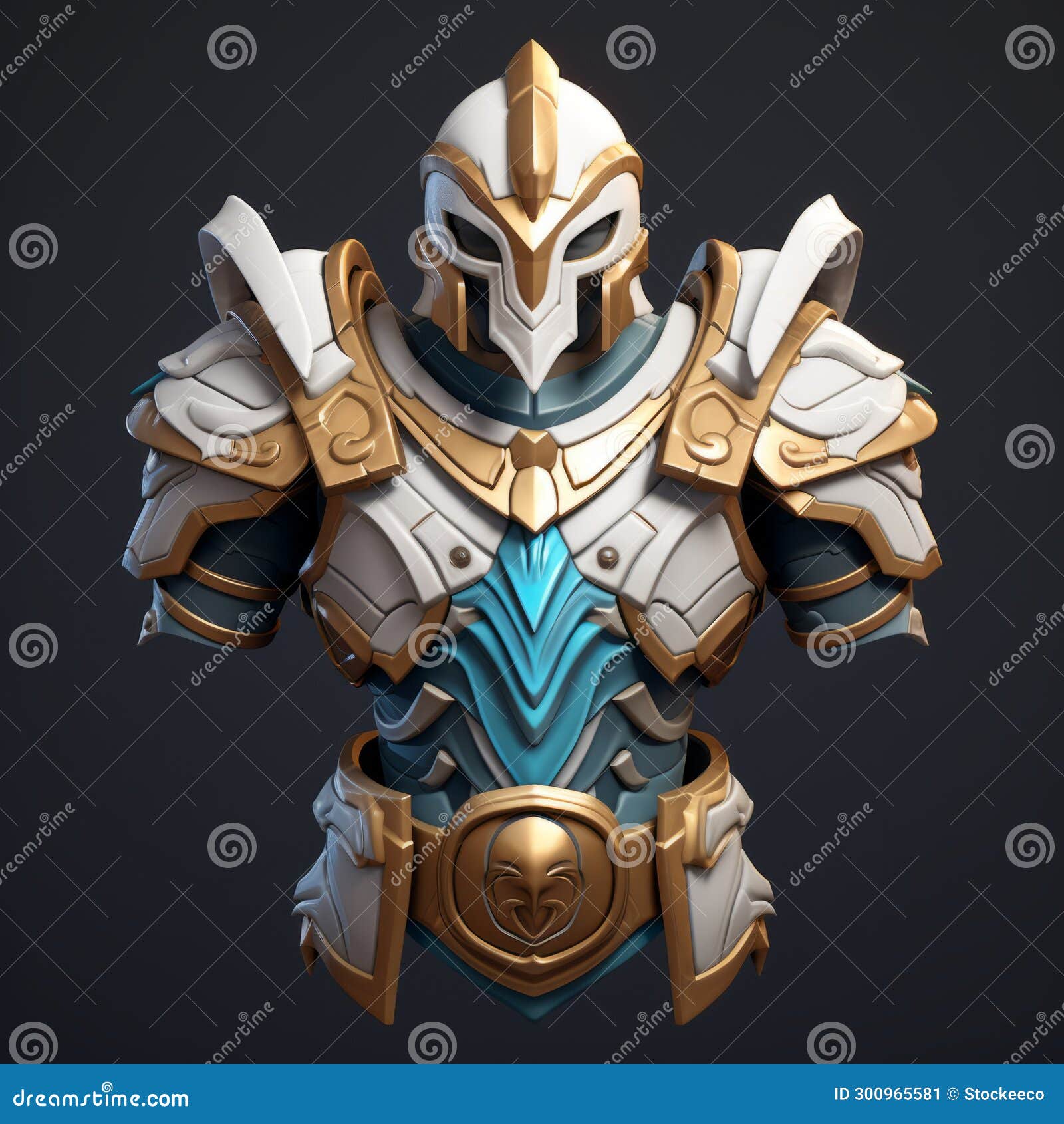 Dynamic 3d Sculpt of Blue and Silver Armor with Realistic Color Schemes ...