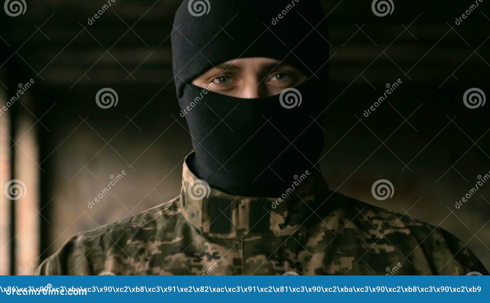 A Man in Uniform and a Black Mask Stock Footage - Video of people ...