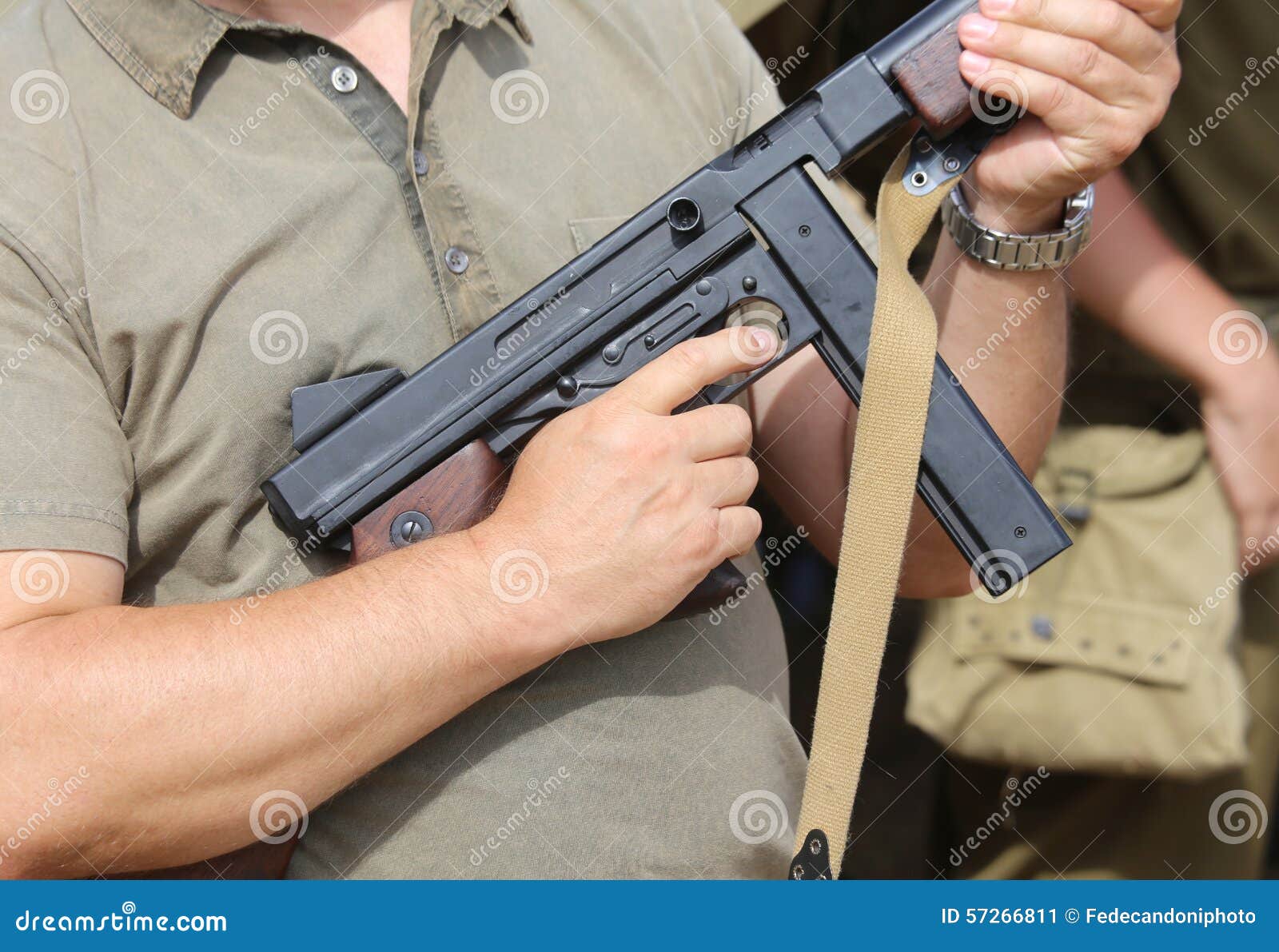 Soldier in Uniform with a Gun in His Hand in Training Camp Stock Image ...