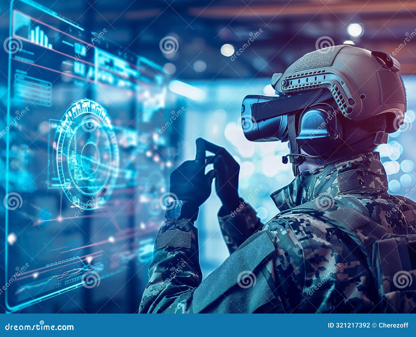 Soldier Using Augmented Reality Interface Stock Photo - Image of ...