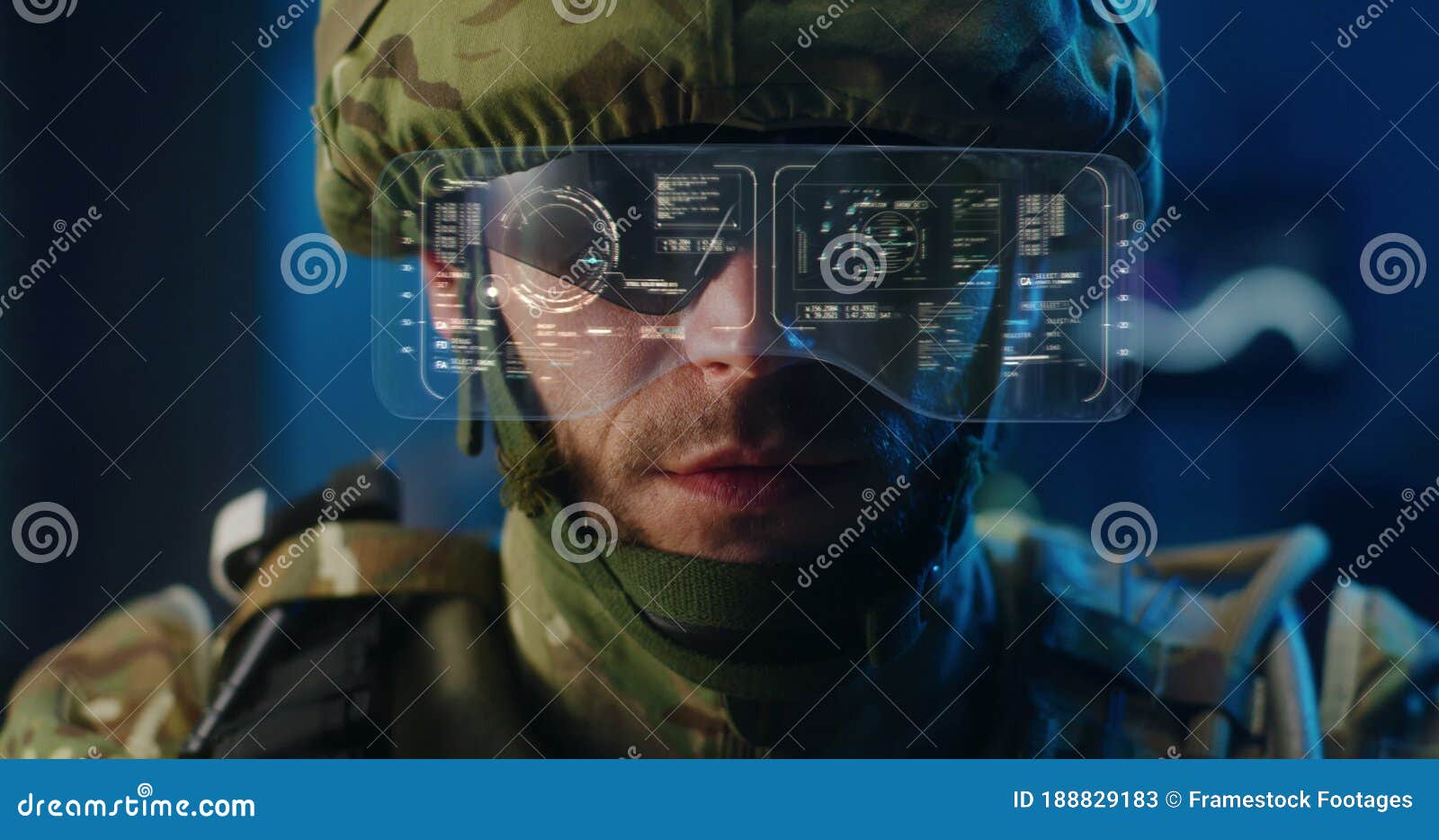 Soldier Using High-tech Sunglasses Stock Video - Video of hightech ...