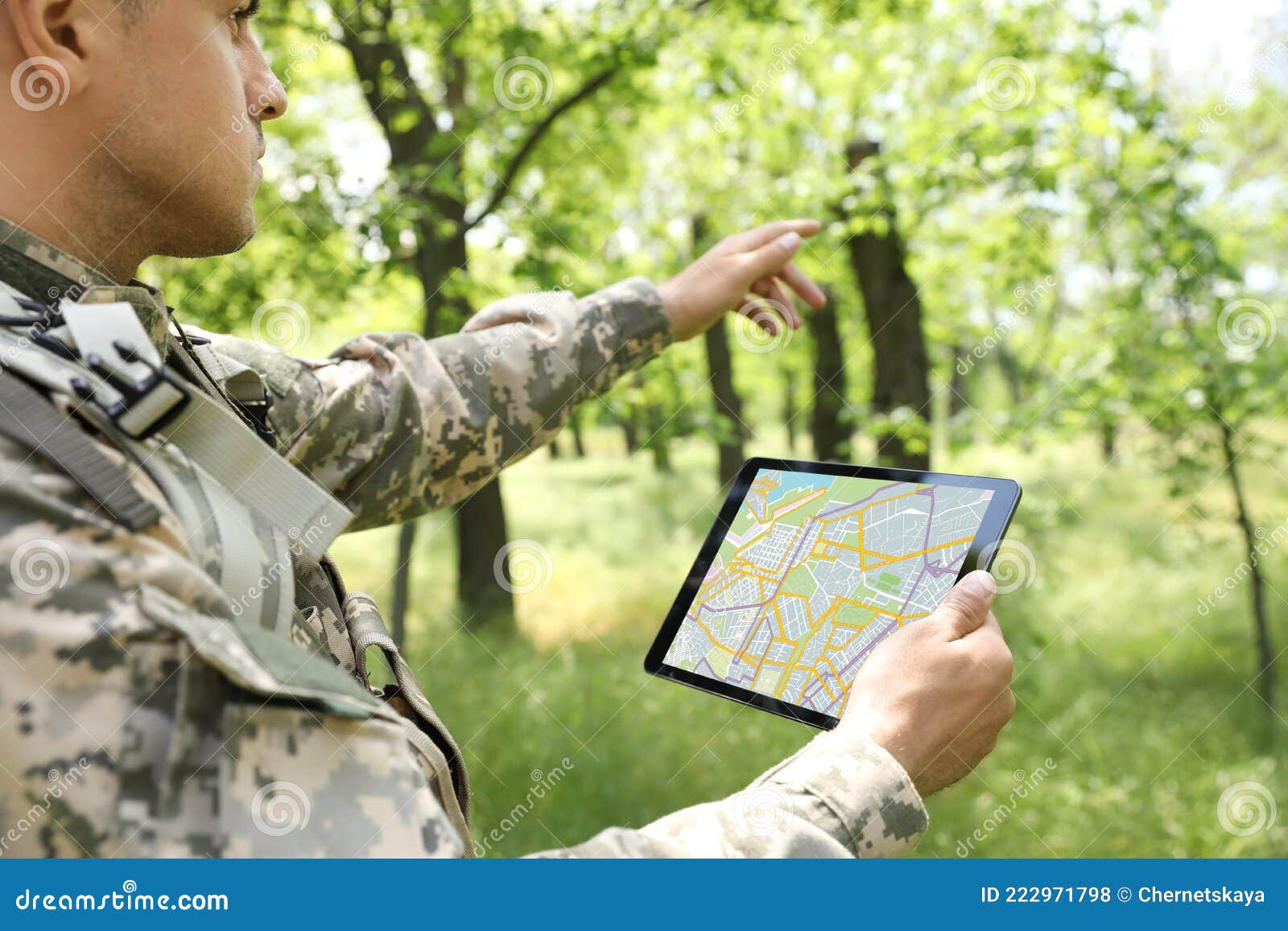 Soldier Using Tablet. Modern Technology Stock Photo - Image of digital ...