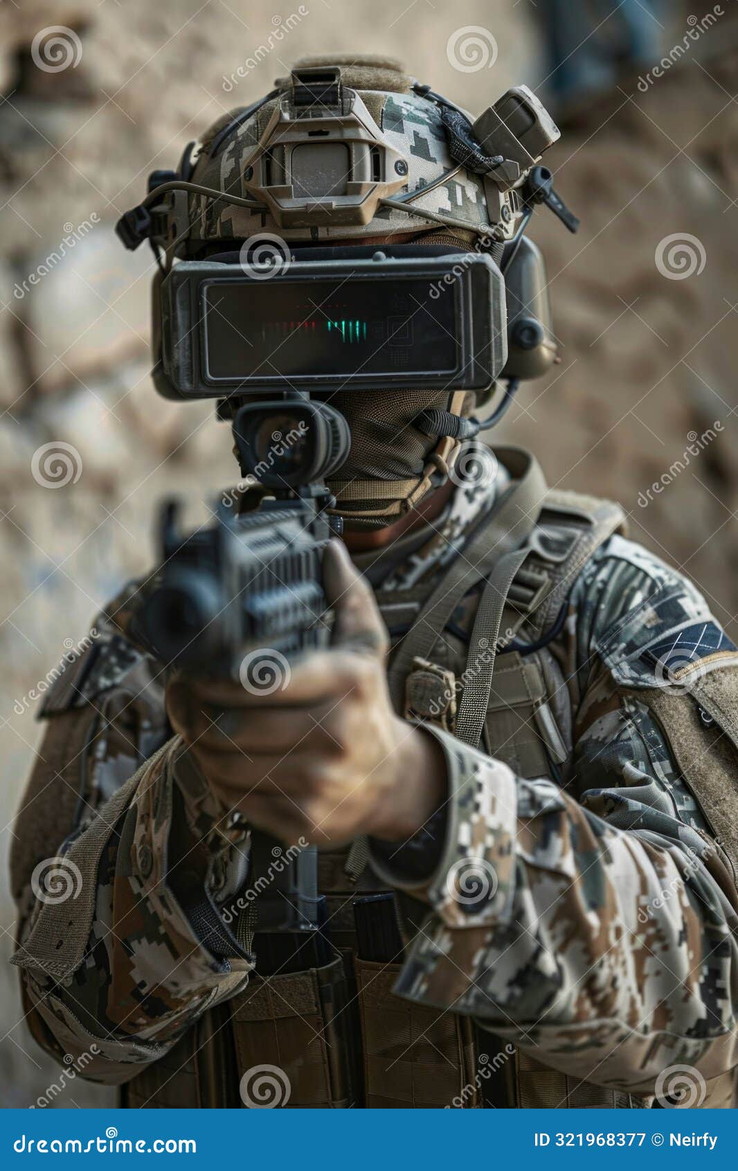 Soldier using vr glasses stock image. Image of futuristic - 321968377