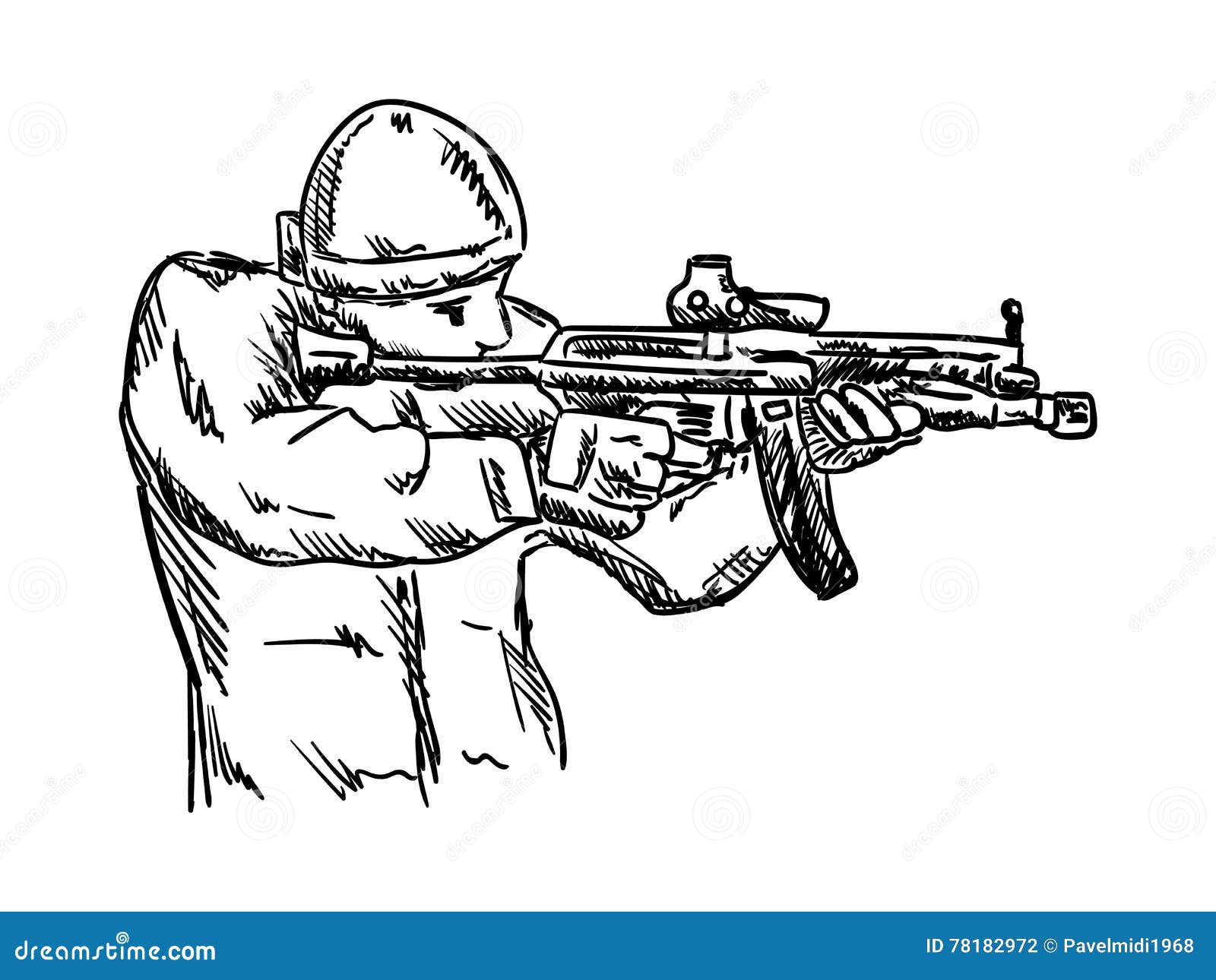 Soldier stock vector. Illustration of commando, graphic - 78182972