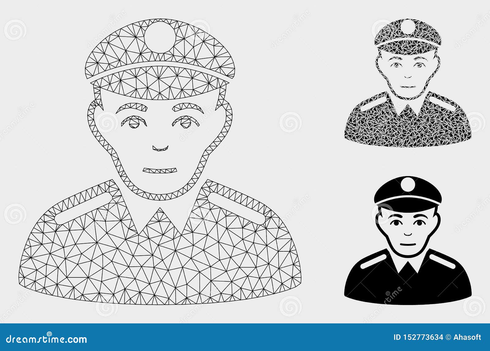 Soldier Vector Mesh Network Model and Triangle Mosaic Icon Stock Vector ...