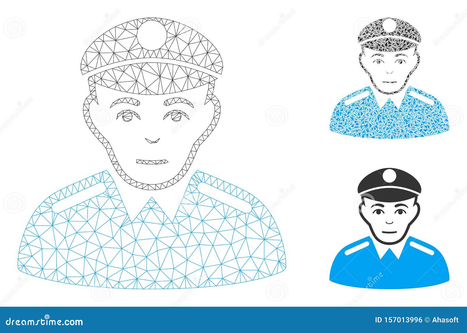 Soldier Vector Mesh Network Model and Triangle Mosaic Icon Stock Vector ...