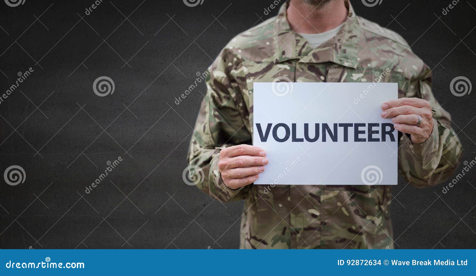 Soldier Volunteer Mid Section Against Grey Wall Stock Illustration ...
