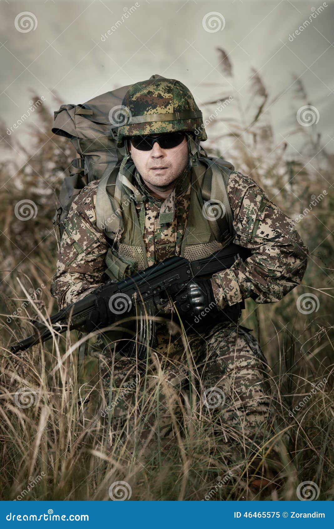 Soldier at War in the Swamp Stock Image - Image of weapon, camouflage ...