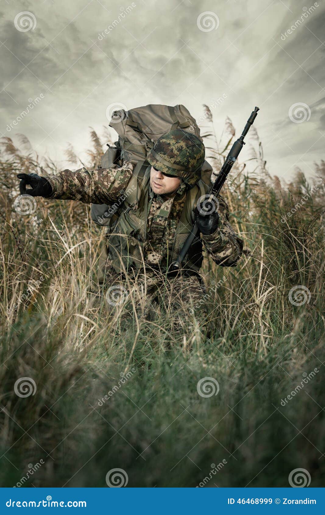 Soldier at War in the Swamp Stock Image - Image of enemy, camouflage ...