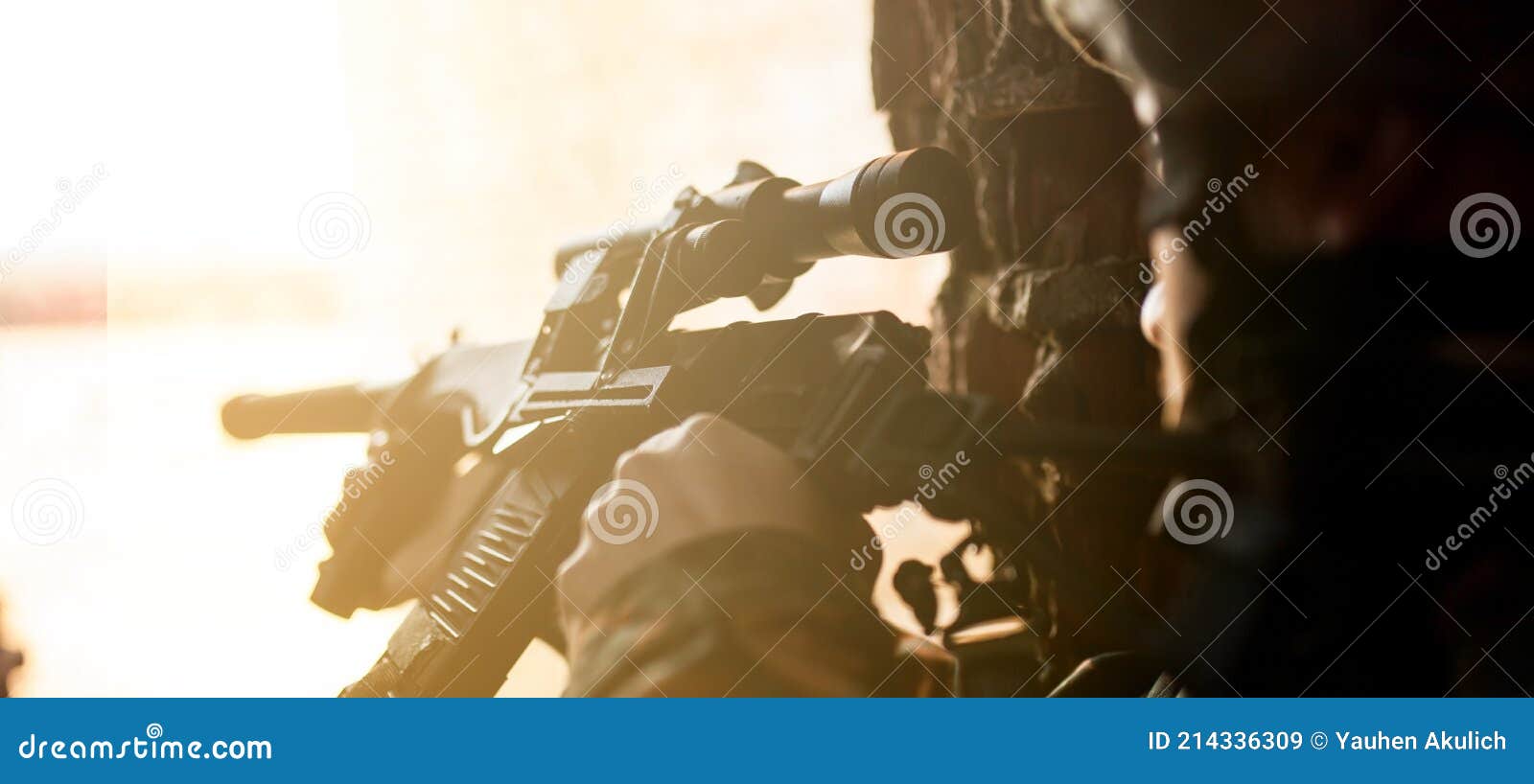 Soldier in the War To Aim with Weapons Stock Image - Image of training ...
