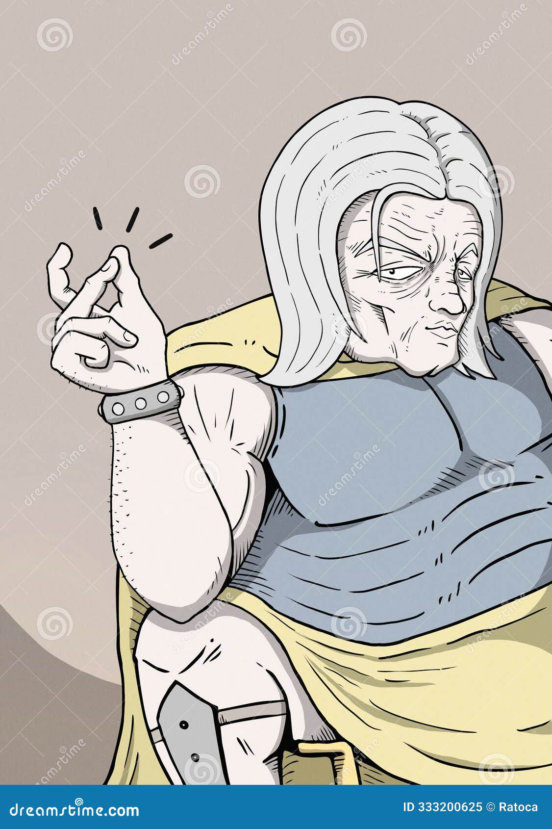 Soldier Warrior in Comic Scene Draw Stock Illustration - Illustration ...