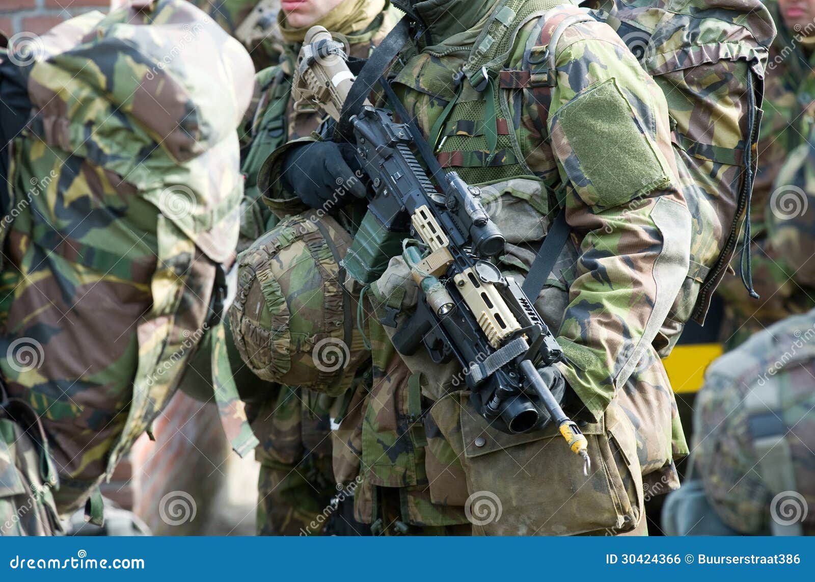 Soldier with weapon stock photo. Image of shooter, ammunition - 30424366