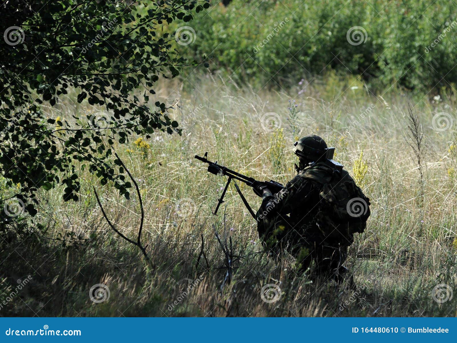 Soldier with Weapon. Military Exercises, Military Operation Stock Photo ...