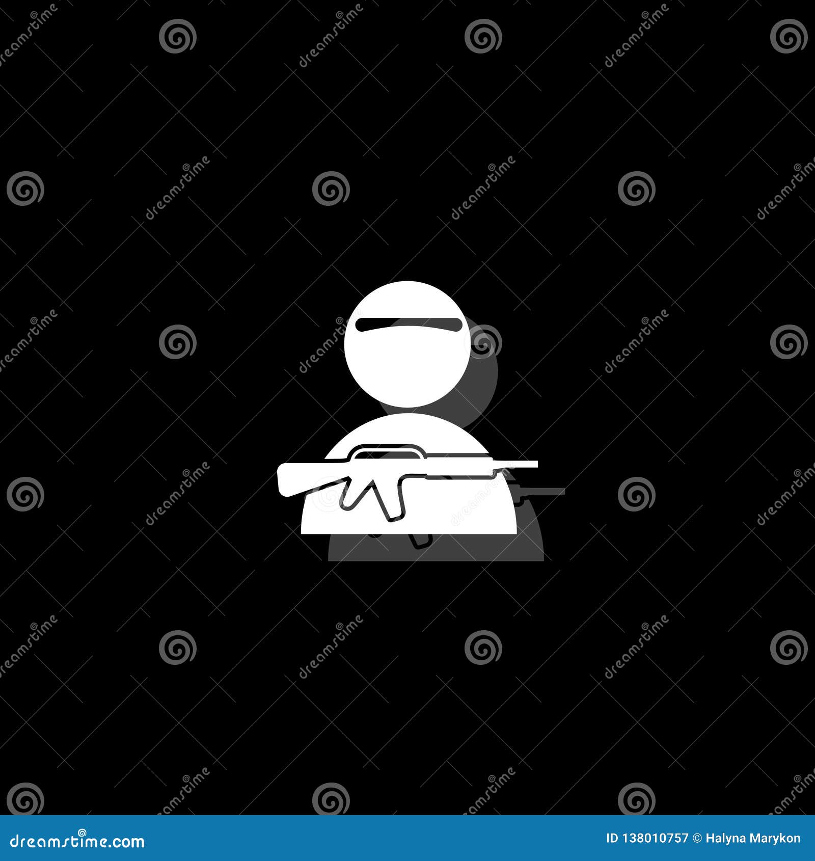 Soldier icon flat stock illustration. Illustration of military - 138010757