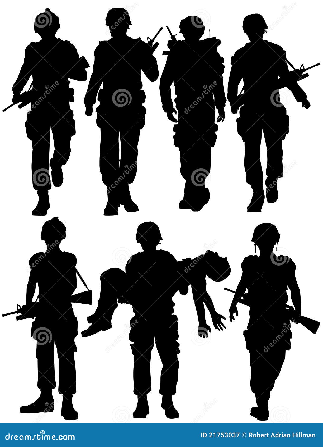 Soldiers stock vector. Illustration of casualty, military - 21753037