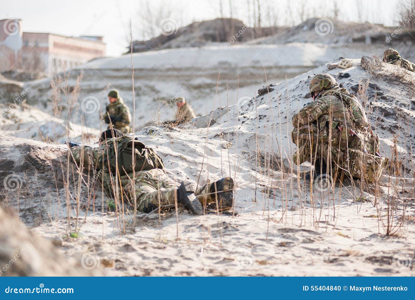 The soldiers in ambush stock photo. Image of soldier - 55404840