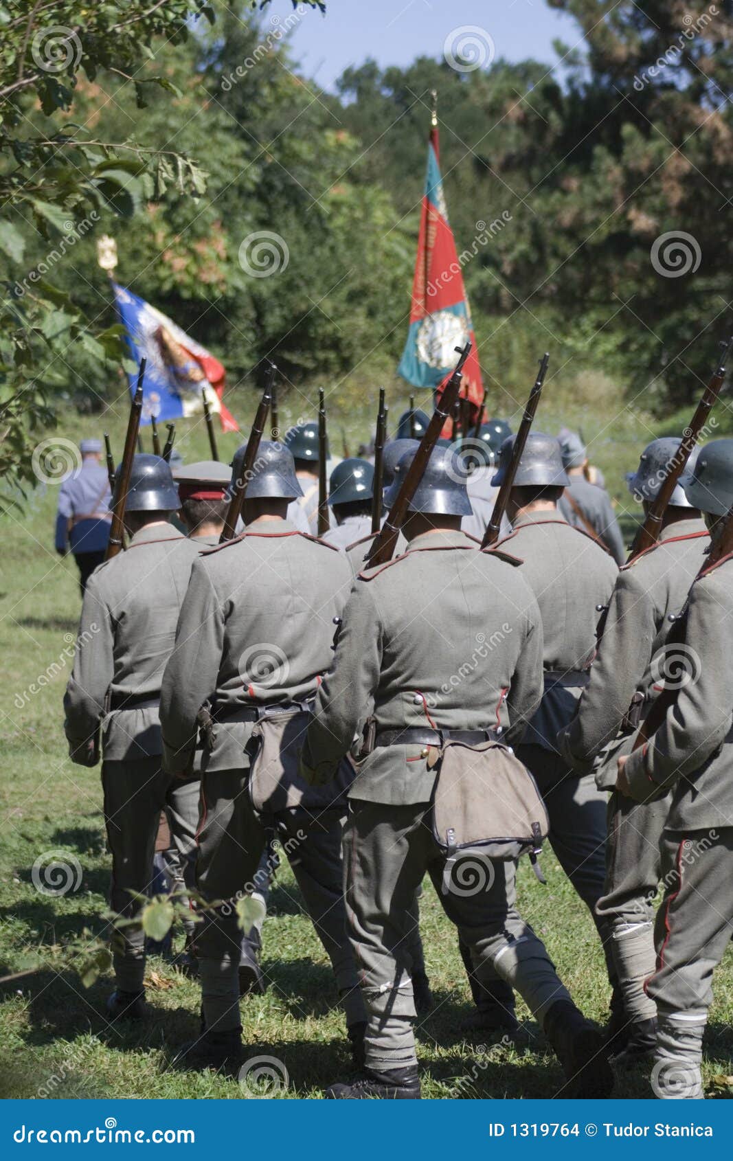 Soldiers from behind II stock photo. Image of selective - 1319764