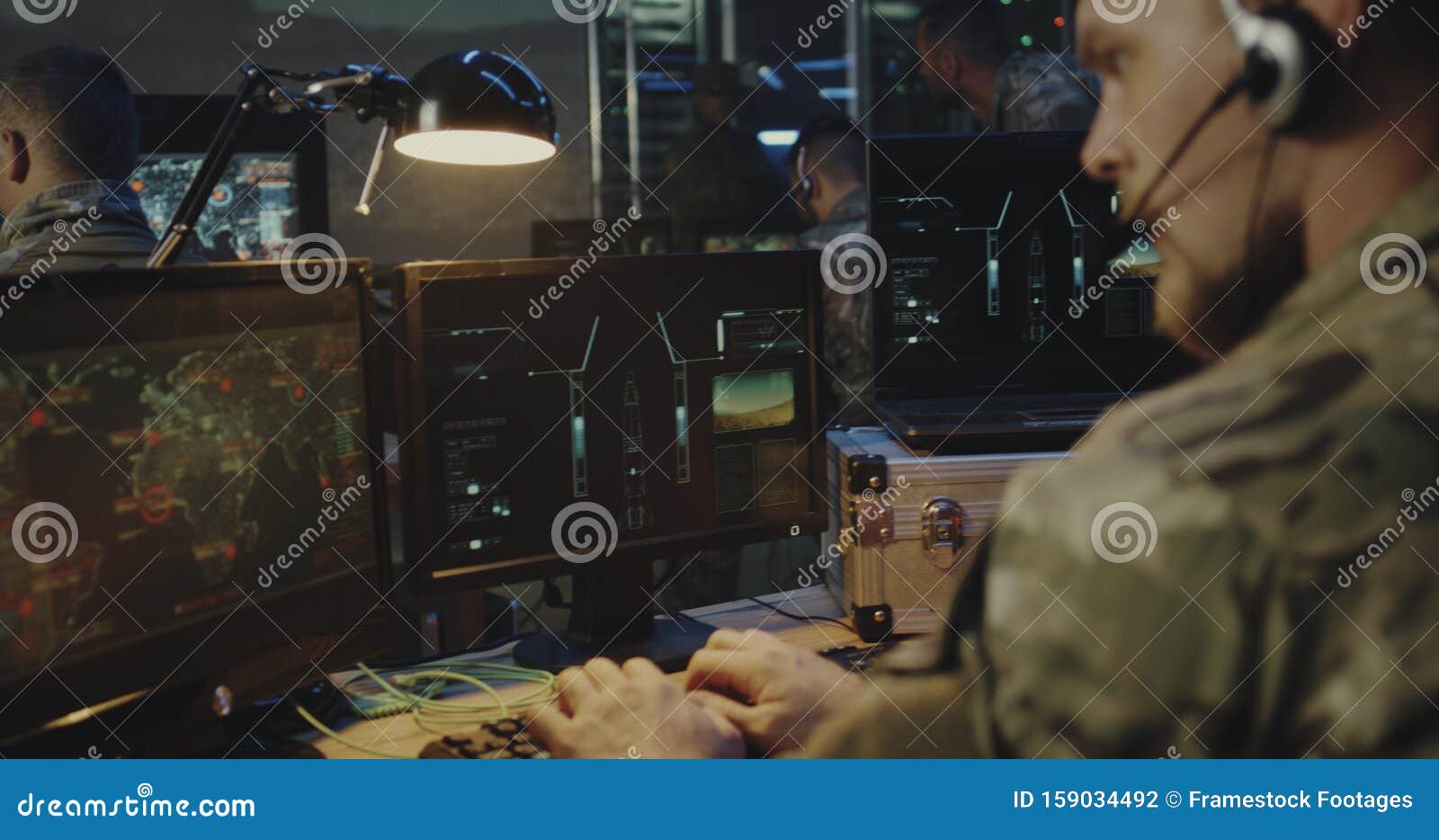 Soldiers Controlling Rocket Launch on Computer Stock Photo - Image of ...