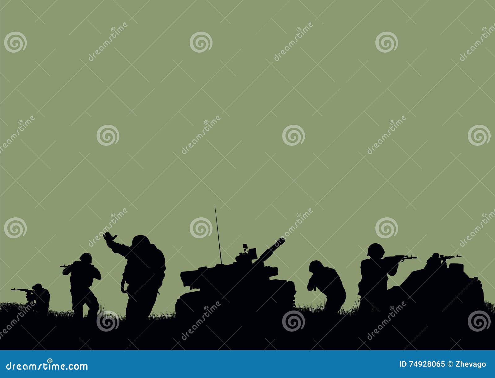 The Soldiers Going To Attack and Helicopters. Stock Vector ...