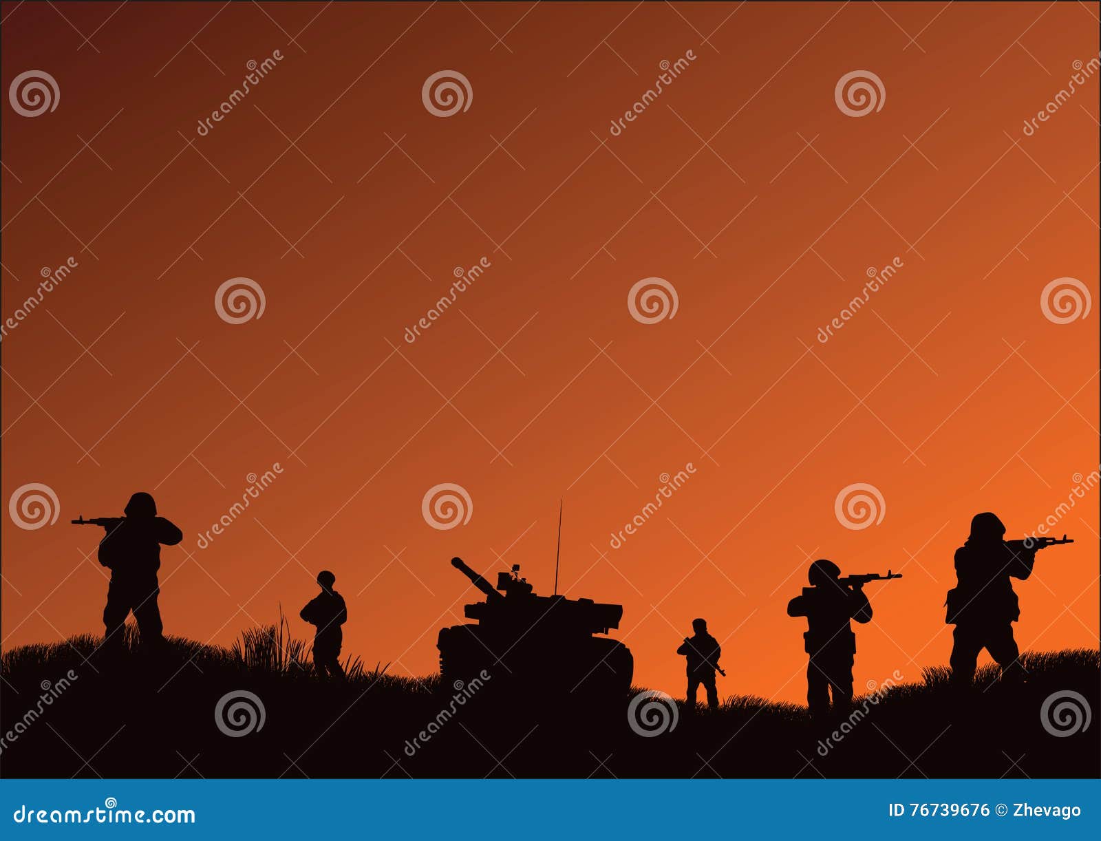 The Soldiers Going To Attack Stock Vector - Illustration of helicopters ...