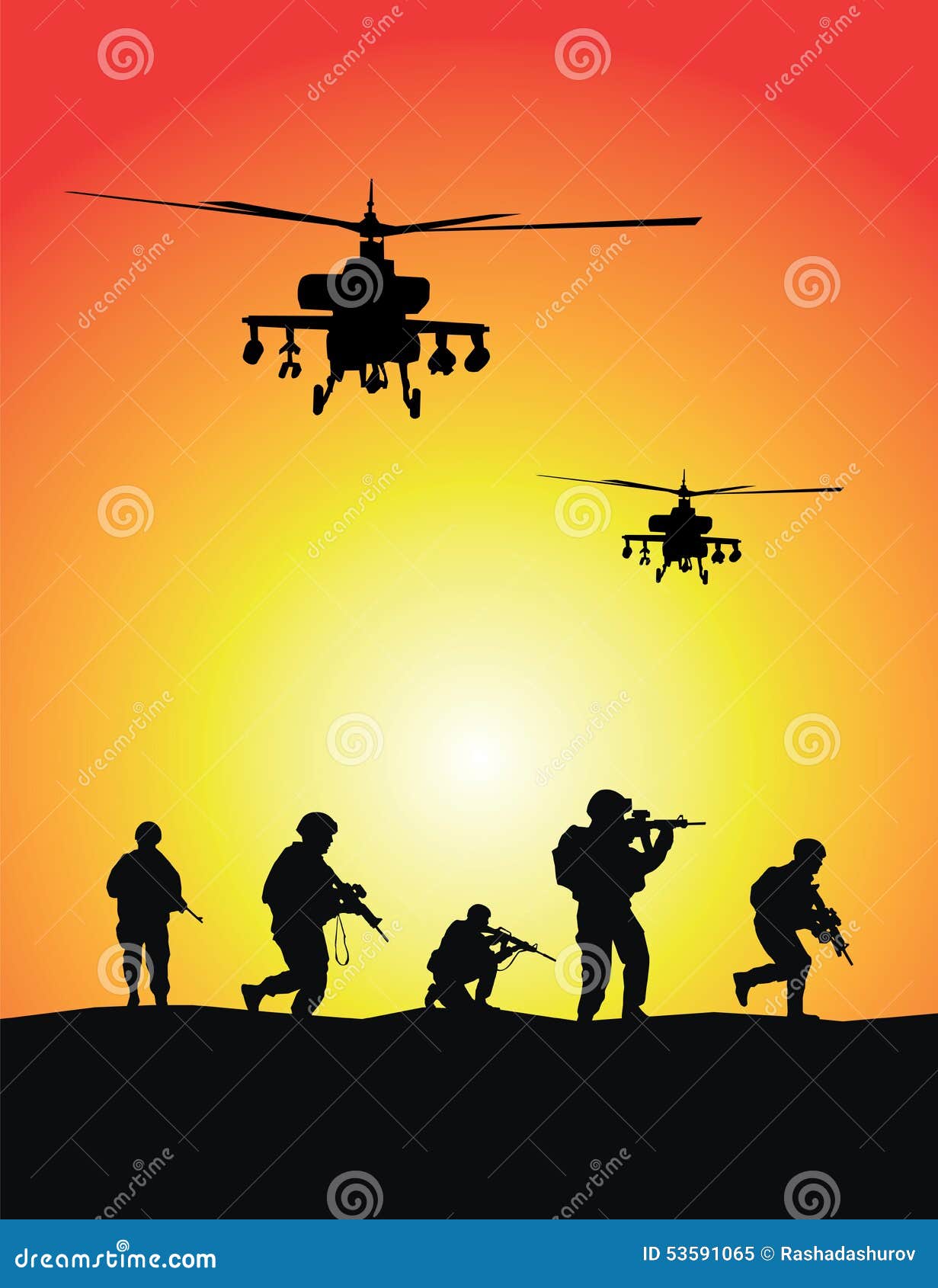 Soldiers Group, Military Helicopters Cartoon Vector | CartoonDealer.com ...