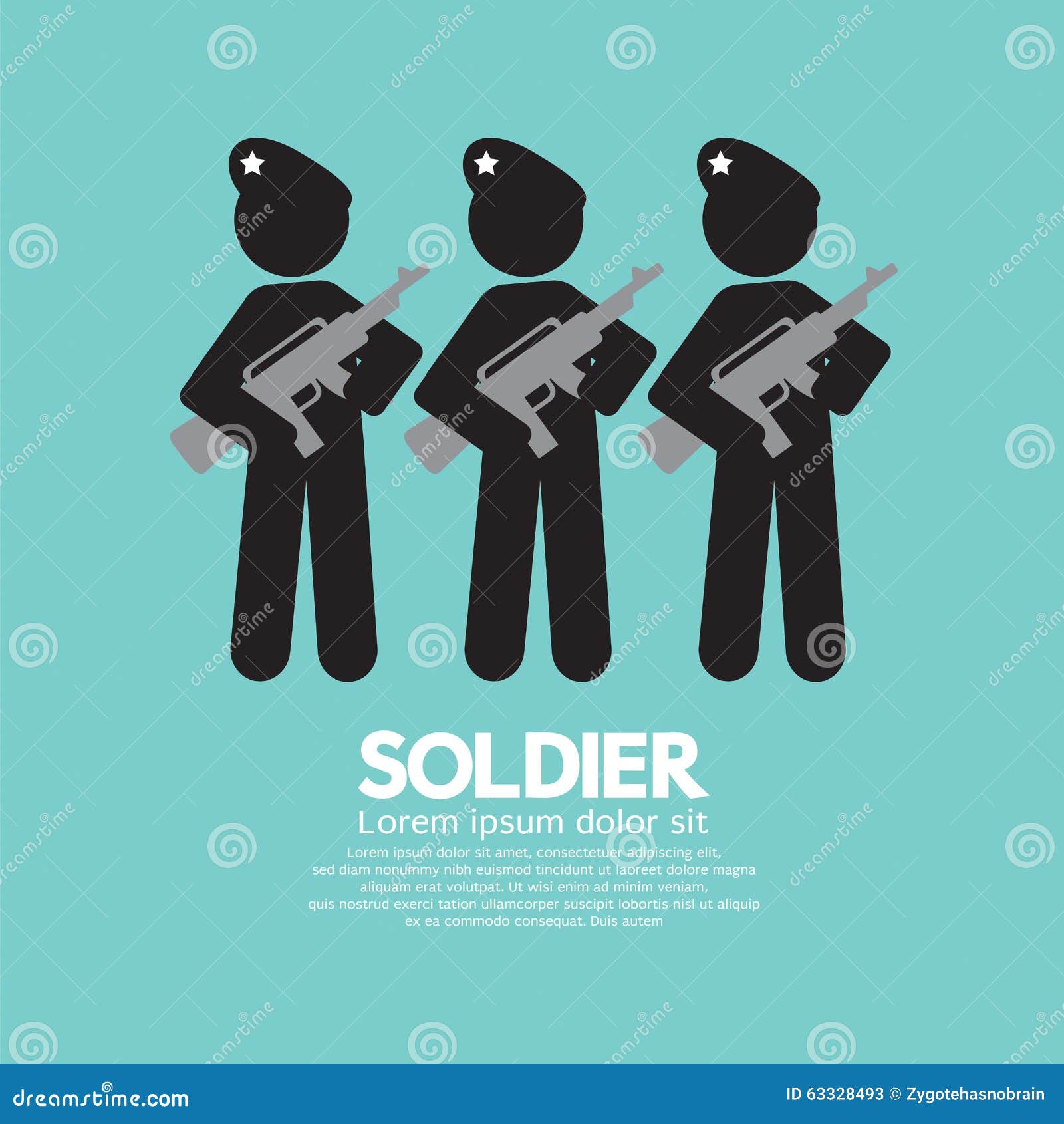 Soldiers with Guns Symbol. stock vector. Illustration of weapons - 63328493