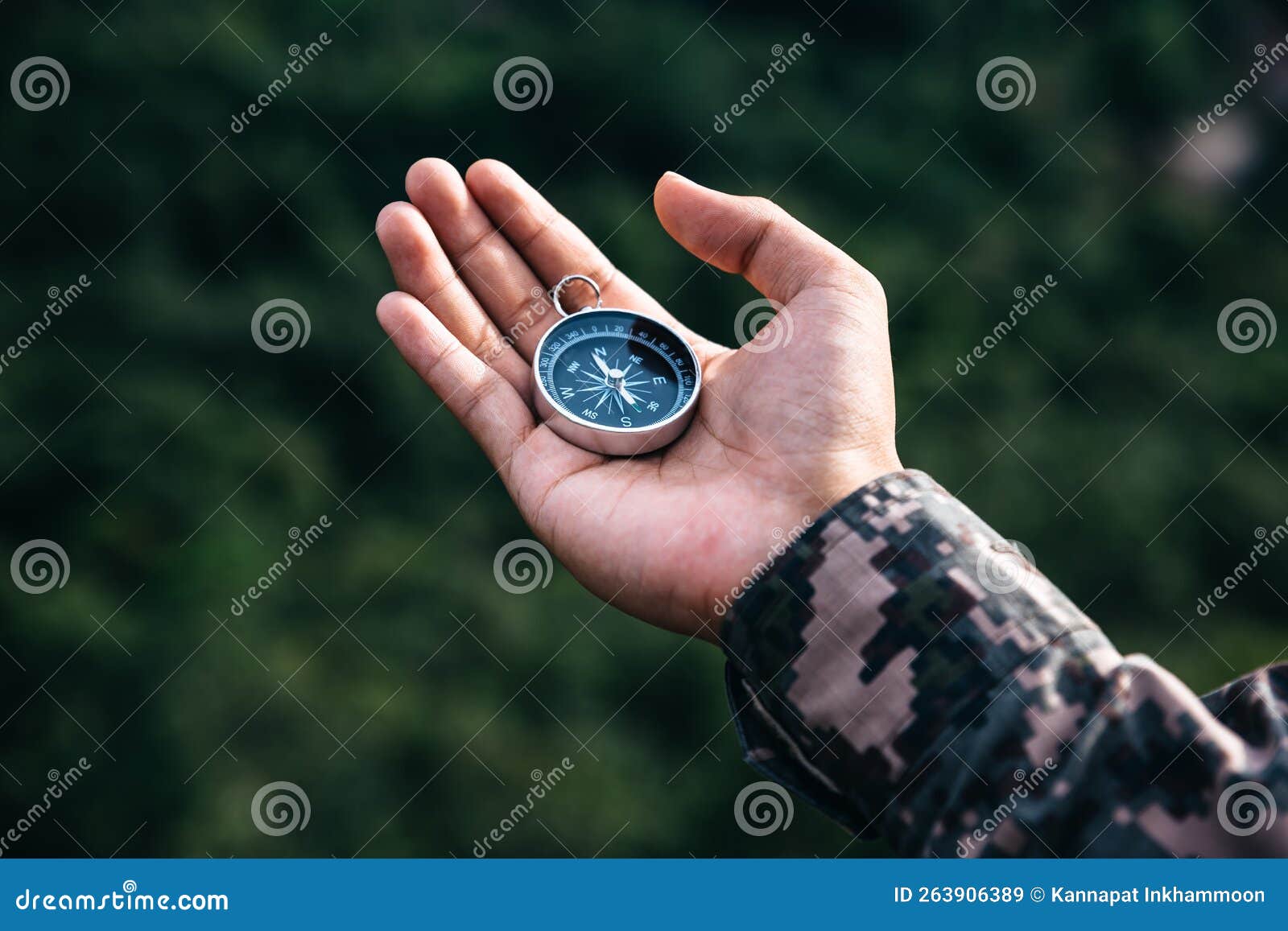 Soldiers Holding Compass for Determines the Location Stock Image ...