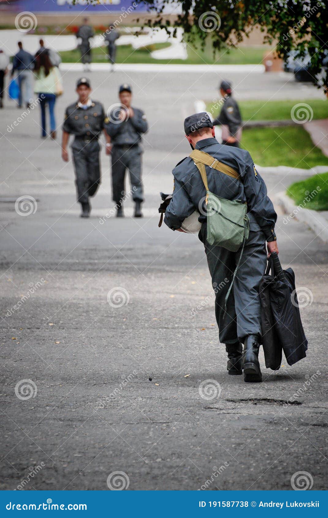 Soldiers of the Internal Troops with Weapons during the Command and ...