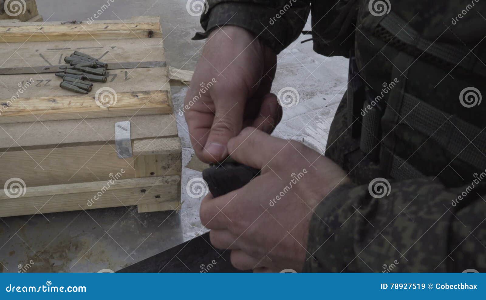 Soldiers Load Ammunition Submachine Magazines Stock Video - Video of ...
