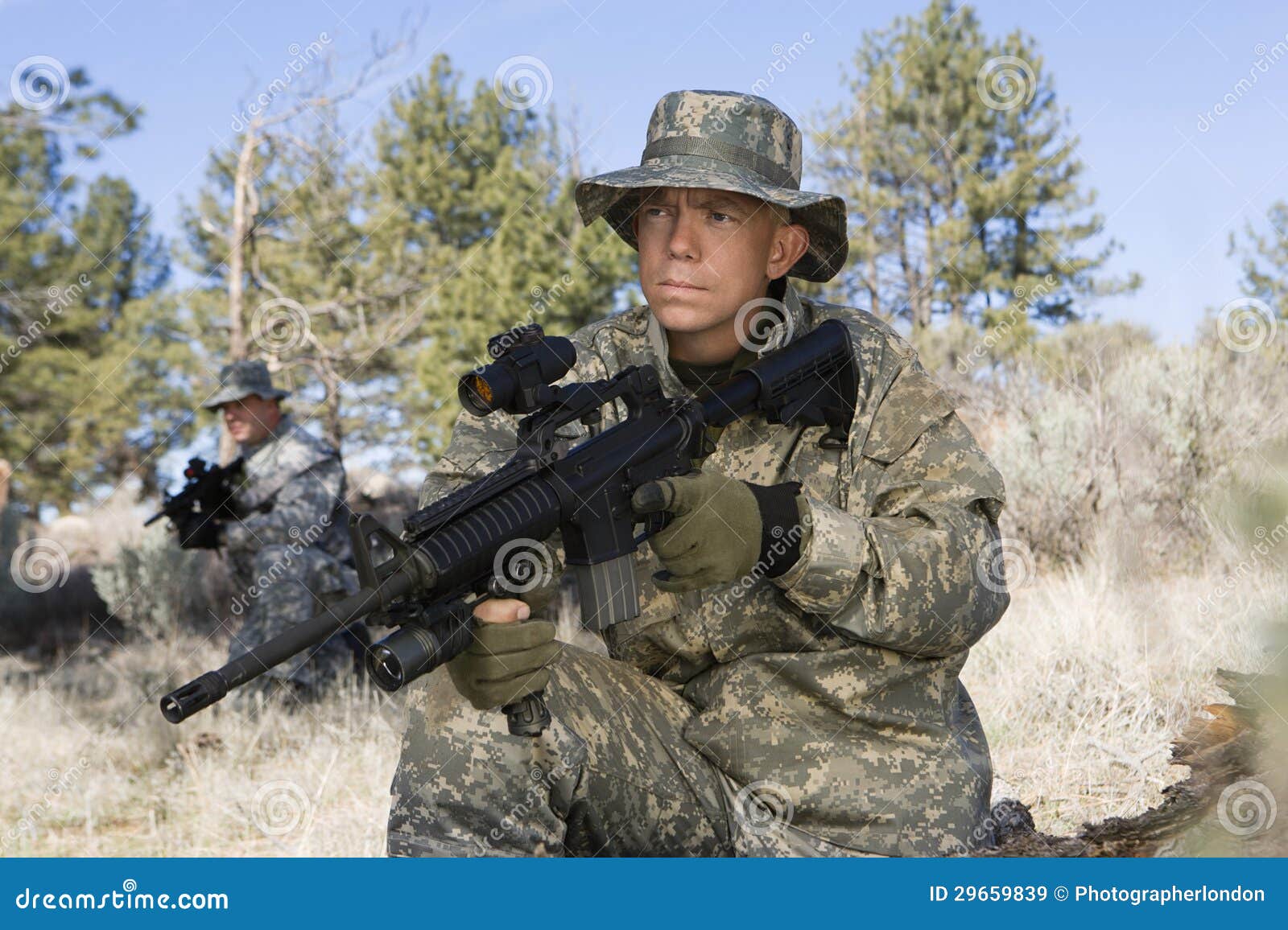 Commando With Machine Gun. Royalty-Free Stock Photography ...