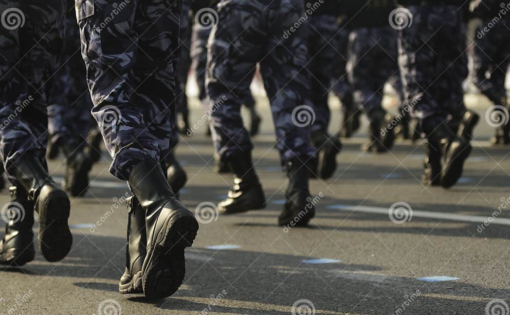 Soldiers on the march stock image. Image of armed, marching - 28670541