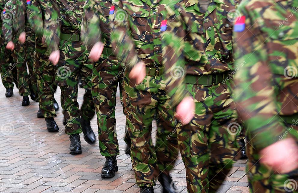 Soldiers marching. stock photo. Image of uniform, swing - 3597622
