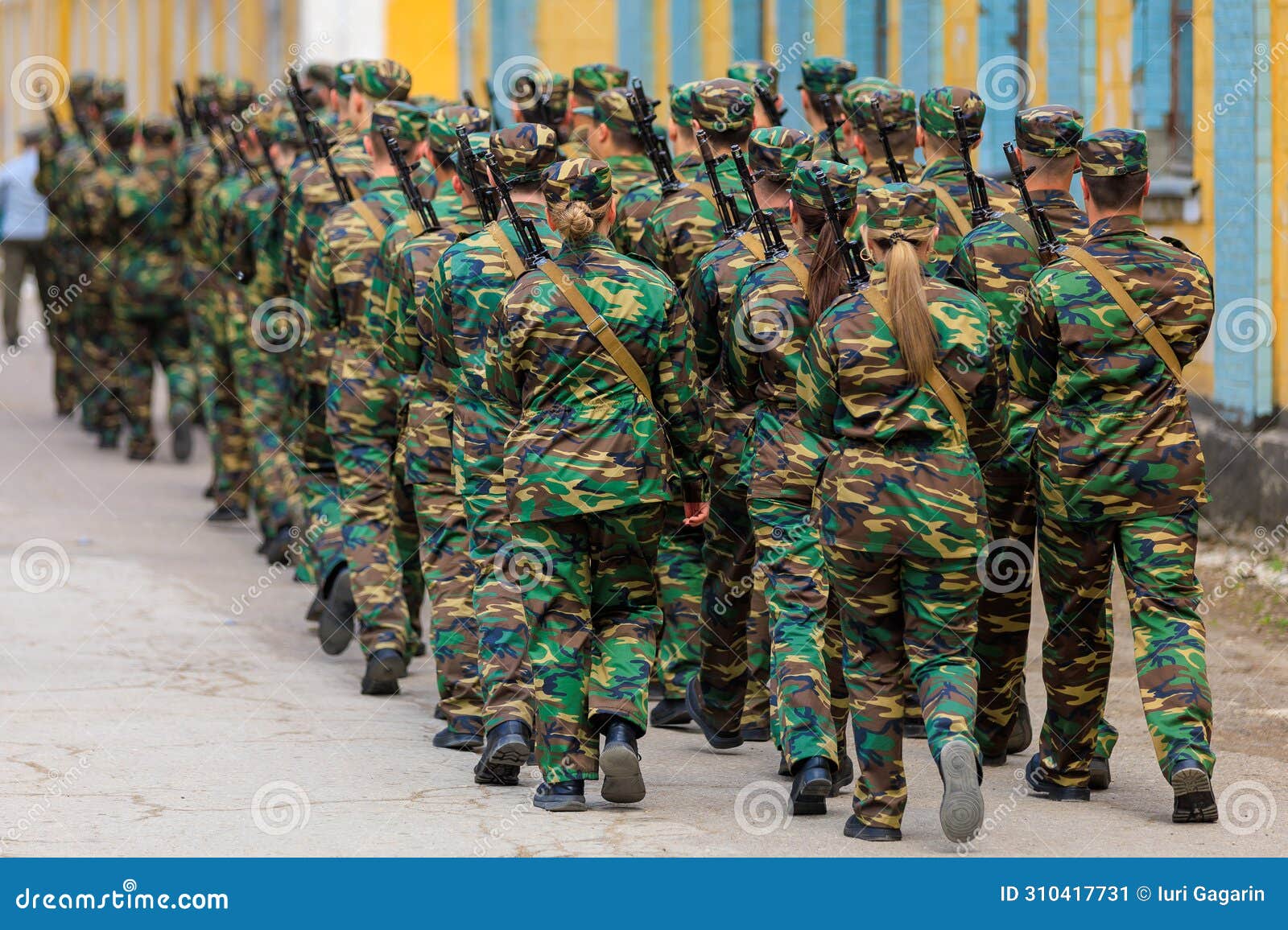 The Soldiers are Marching. Background with Selective Focus and Copy ...