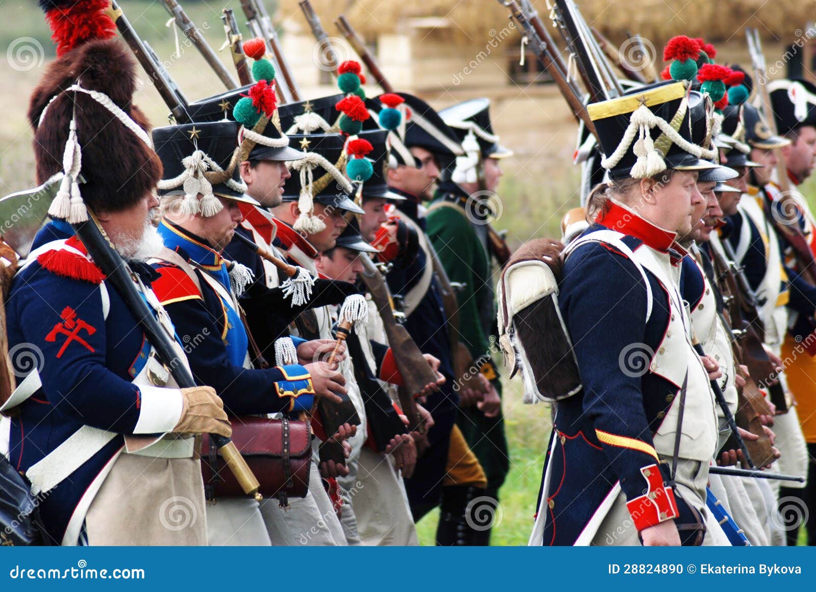 Soldiers Marching with Guns. Editorial Image - Image of borodino ...