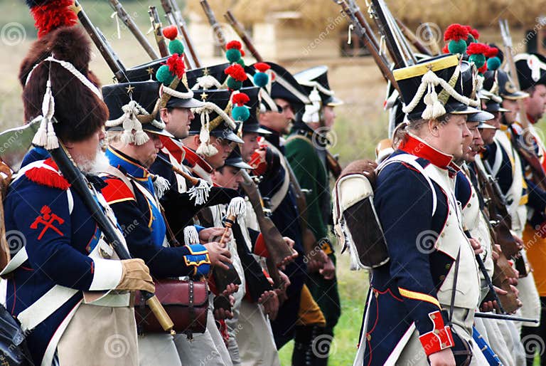 Soldiers Marching with Guns. Editorial Image - Image of borodino ...