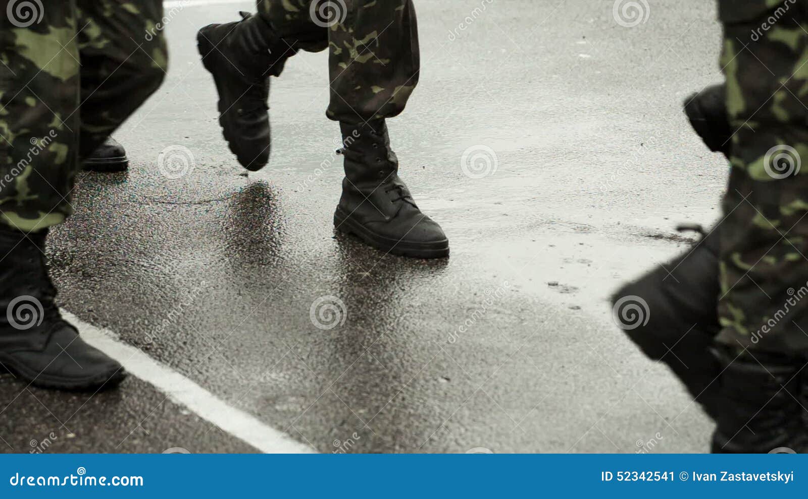 Soldiers Marching in the Rain on Parade Ground Stock Video - Video of ...
