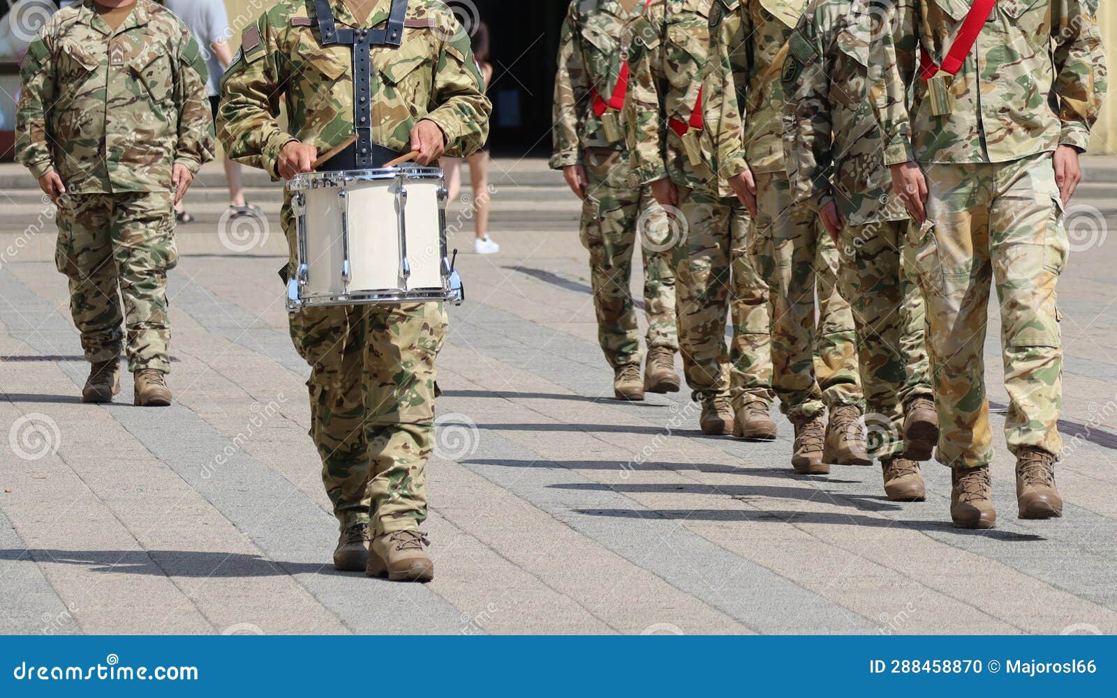Soldiers Marching in a Row Outdoor Stock Photo - Image of outdoor ...