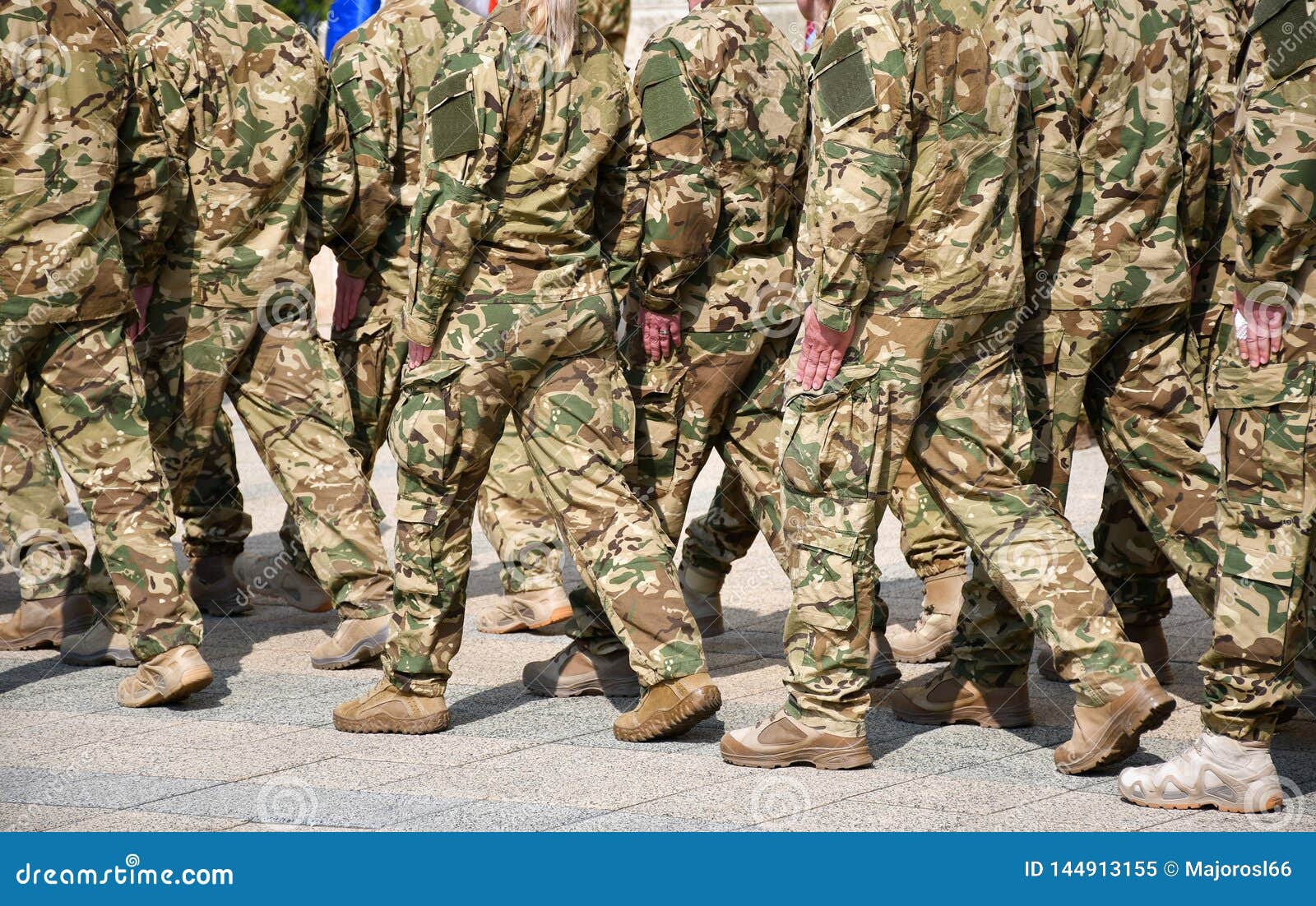 Soldiers Marching on the Street Stock Image - Image of nato, outdoor ...